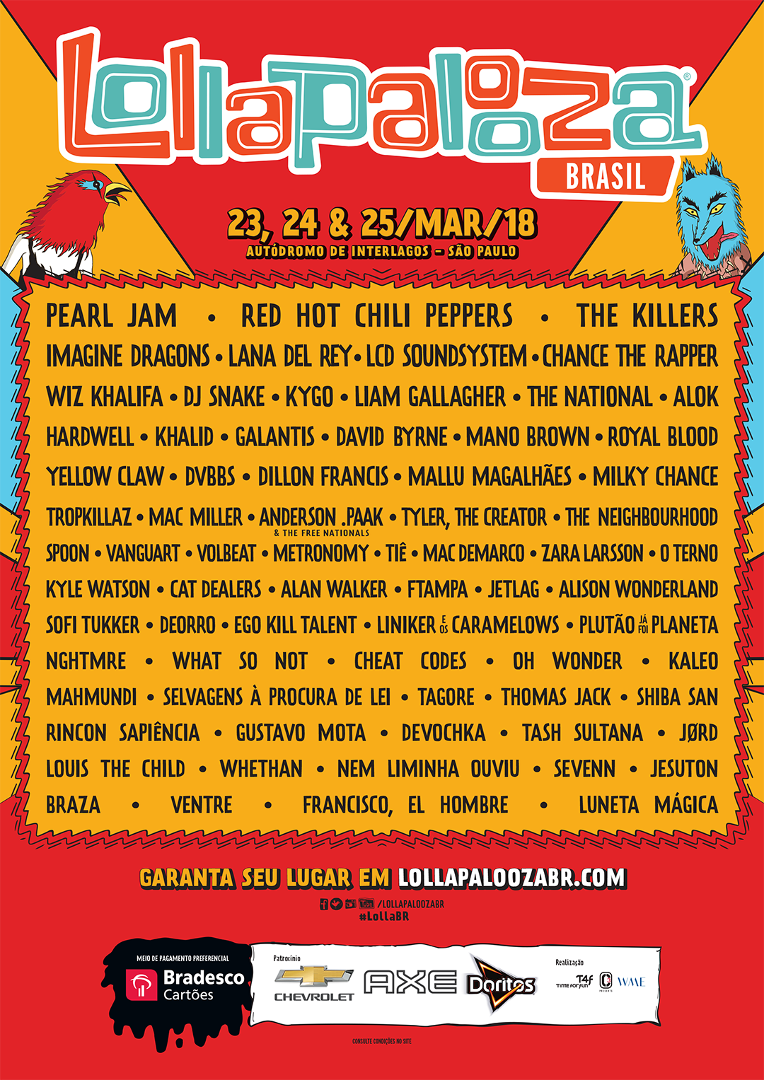 Line-up completo do Lollapalooza 2018 - INDAGAÇÃO