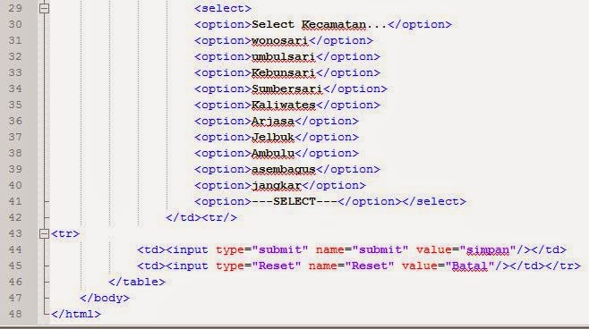 BELAJAR MENT: CARA MEMBUAT FORM REGISTRASI PENDAFTARAN MENGGUNAKAN HTML: