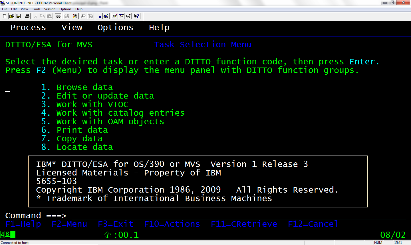 Universo Cobol: Ver fichero VSAM mediante DITTO