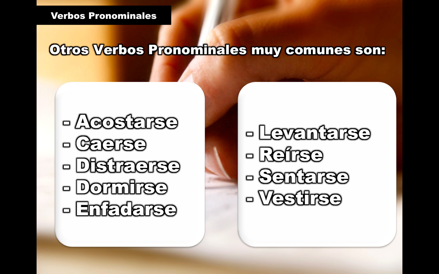 CASTELLANO 6º EP: VERBOS PRONOMINALES ( TEORÍA )