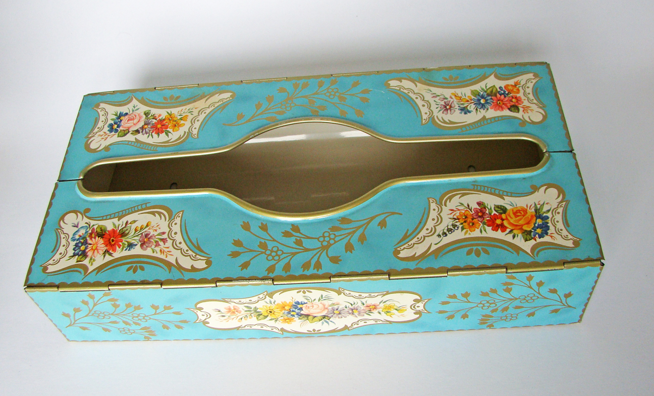 Fab Finds from Gentler Times: Vintage Metal Tissue Box