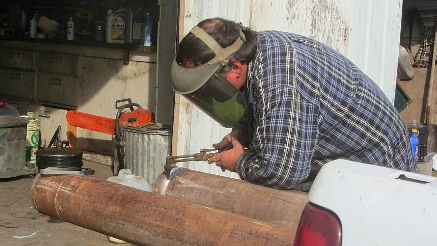 Life among the Tall Pines: Welding well casing pipe