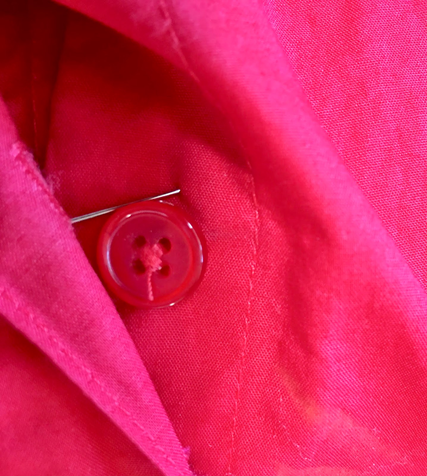 Refashion Co-op: Misaligned button on shirt dress