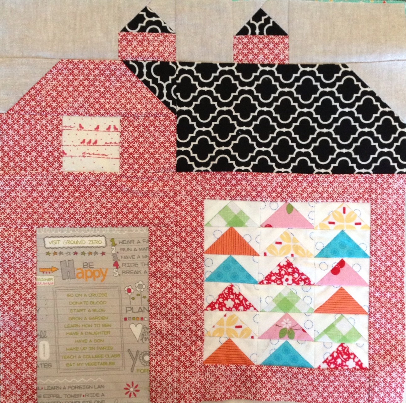 dream quilt create: The Quilty Barn Along, Flying Geese and Furrows