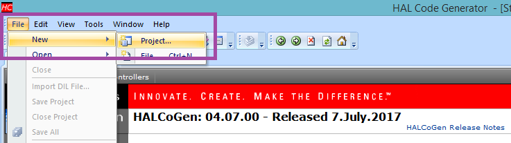 Hercules RM57L843 LaunchPad: Crear un proyecto nuevo en HALCoGen y Code ...