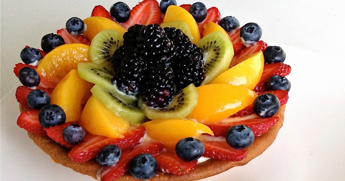 Homemade Fresh Fruit Tart With Vanilla Custard Pastry Cream - The ...