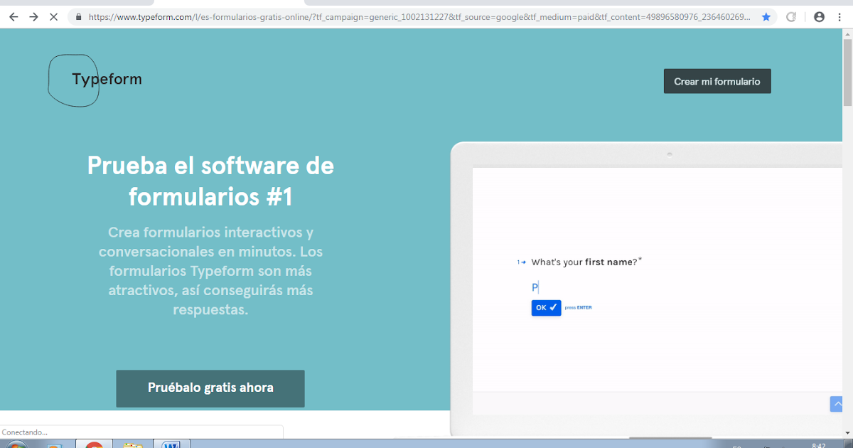Herramientas que utiliza e-learning para desarrollar su trabajo: TYPEFORM
