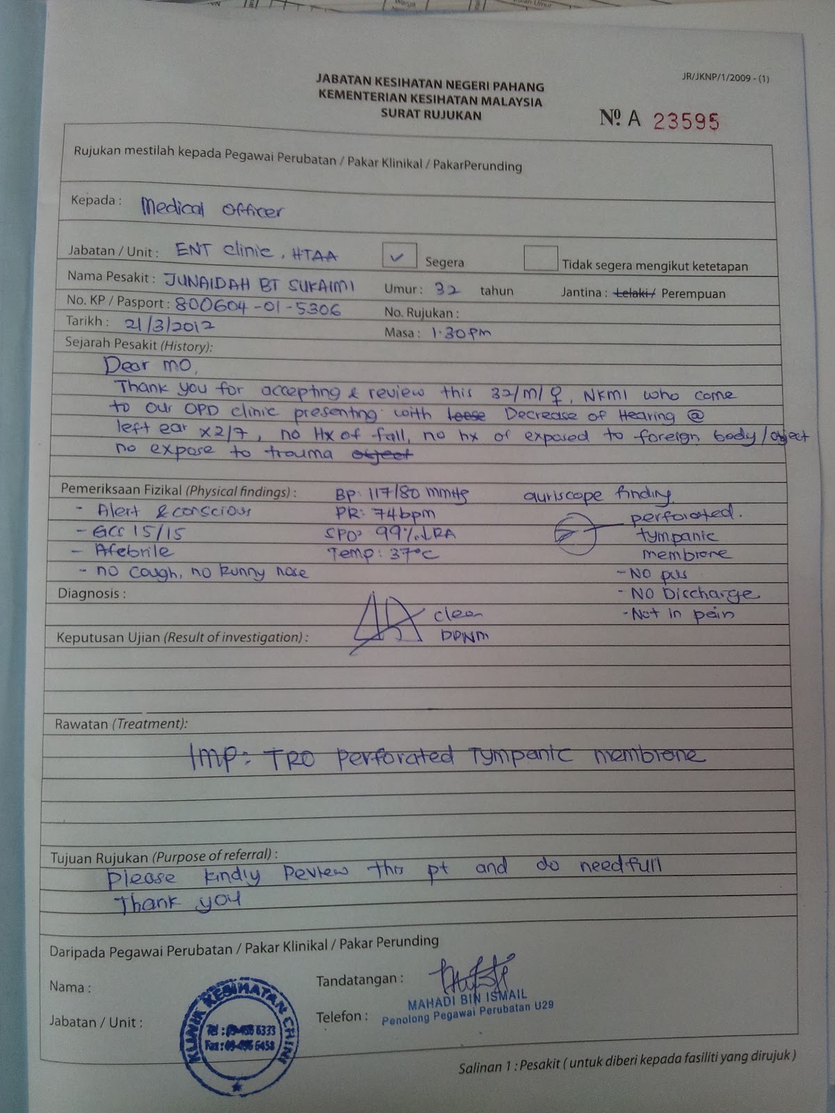 A.L.L A.B.O.U.T M.A.H.A.D.I I.S.M.A.I.L: Referral Letter...