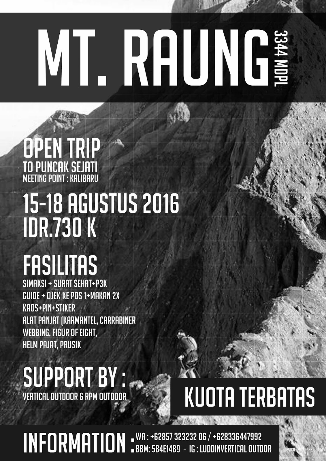 Contoh Design Poster Pendakian Gunung Minimalis Kalapahejo