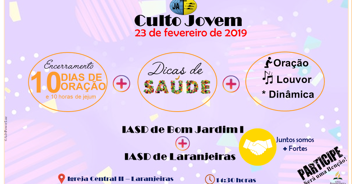 Mundo da Libras e do Conhecimento: Divulgação Culto Jovem - JA IASD