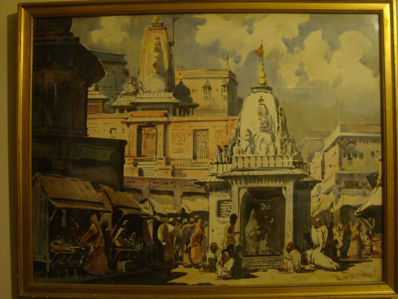 INDIAN INFLUENCES: G D Thyagaraj - Busy Street with Temple