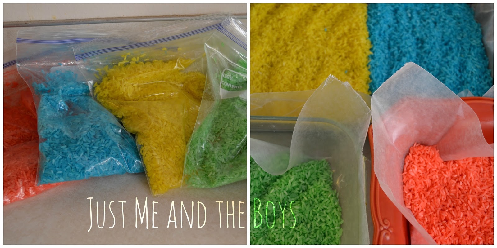 Just Me and the Boys: DIY Colored Rice