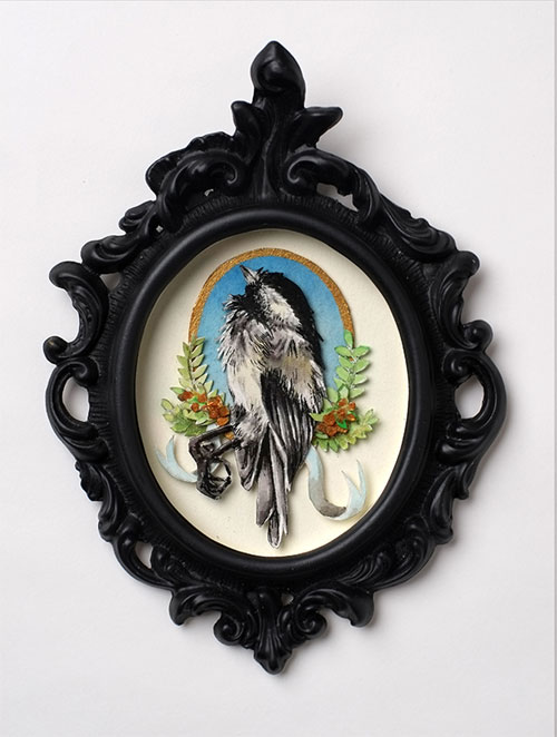 My Owl Barn: 3 Dimensional Artwork by Laura Bell