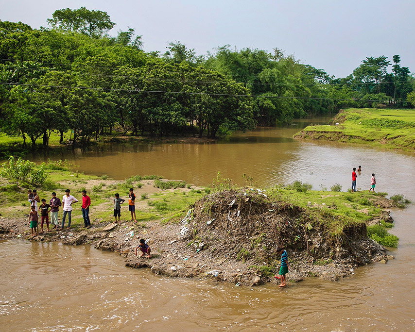 Local river fishing in Assam