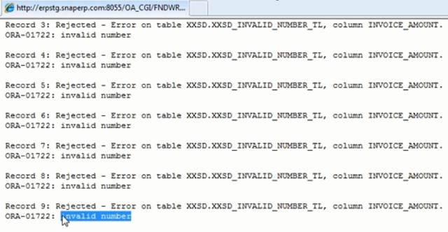 Ora 01722 Invalid Number With Sql Loader