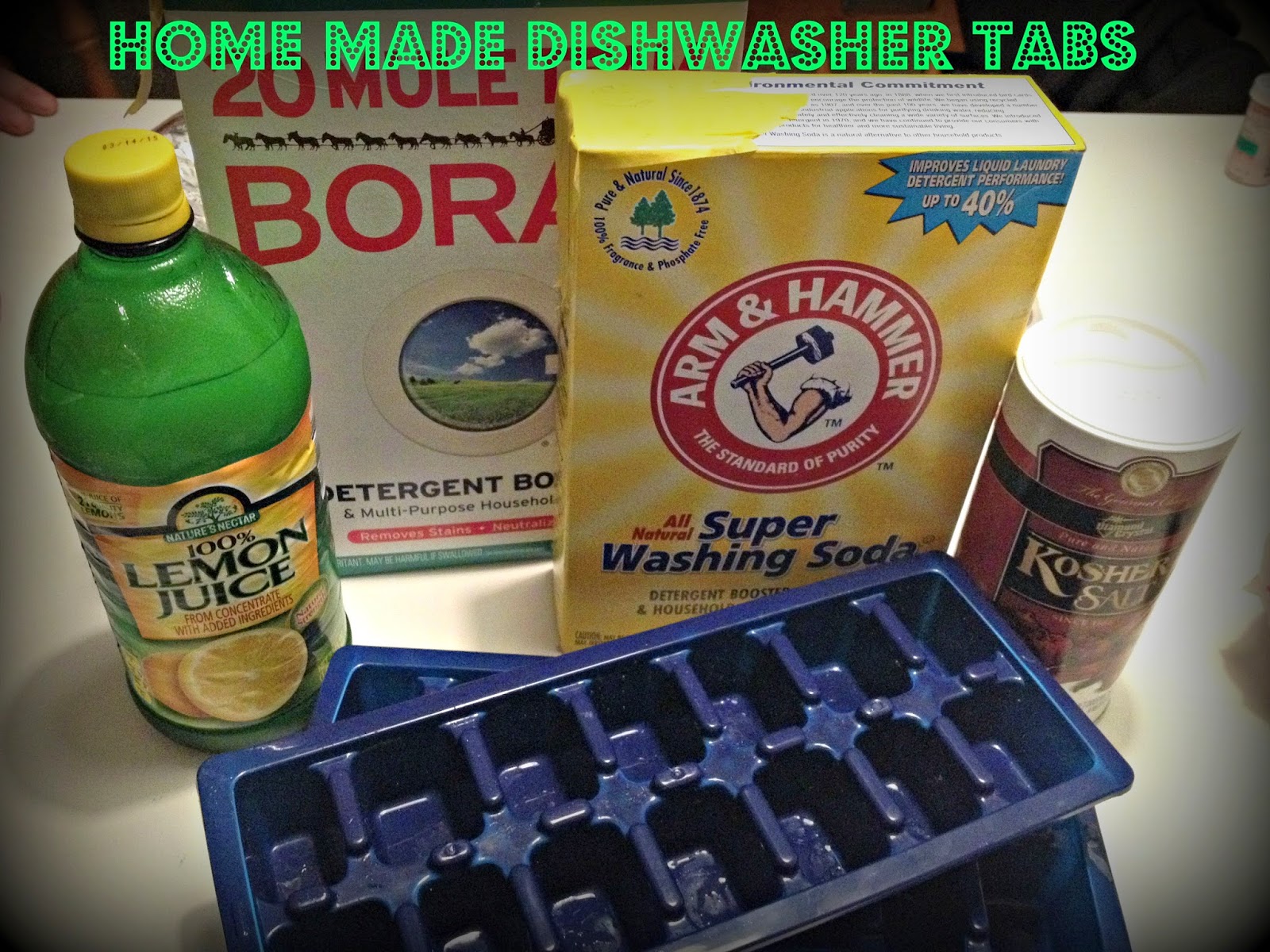 Livin' Over Yonder: Home made dishwasher tabs!