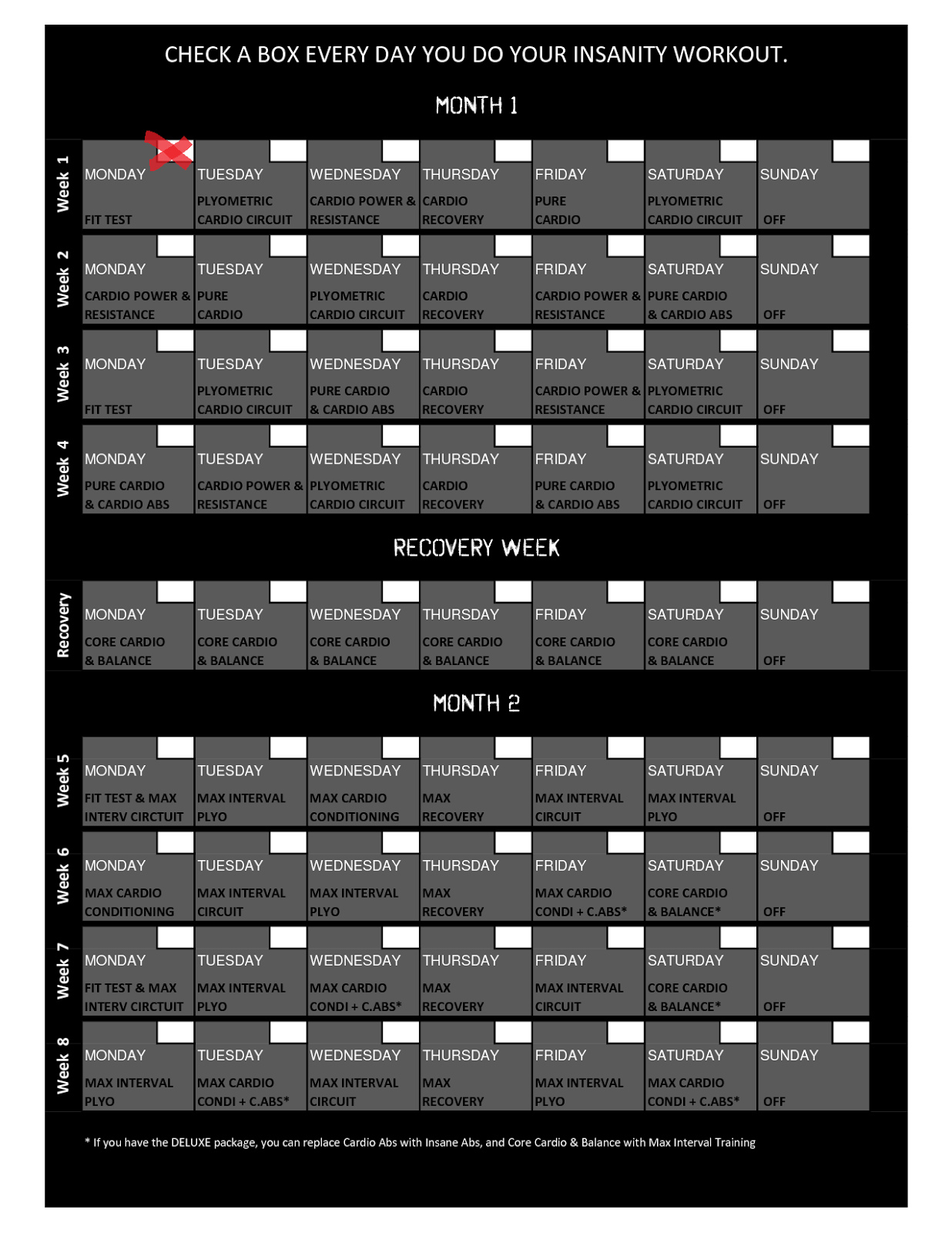 Insanity - Day 1. Fit Test | The Activio Daily - Blog o hubnutí a ...