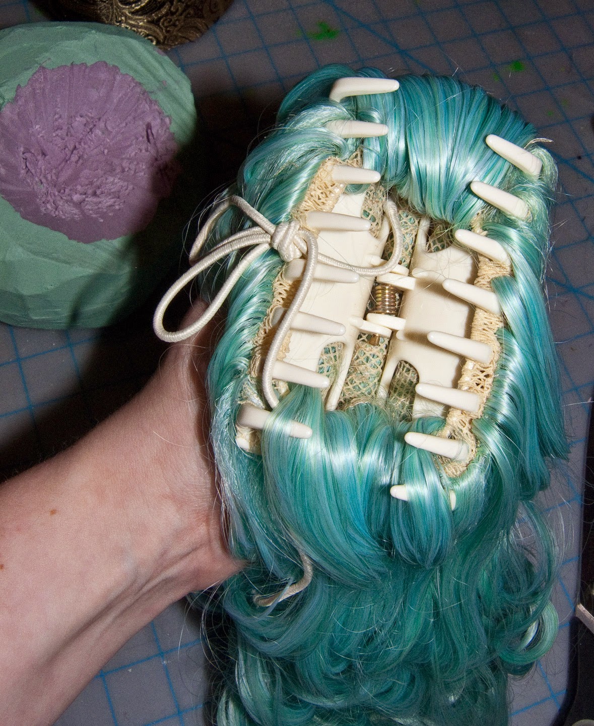 WARPAINT and Unicorns: Madeline Hatter: Stripped curly heavy high updo ...