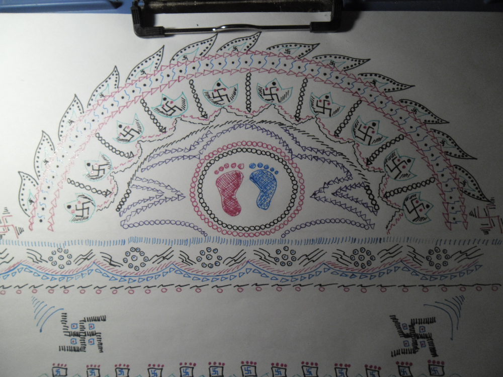 Vishnudut1926: Rangoli - Part 04 - Tracing and Inking the Black-and ...