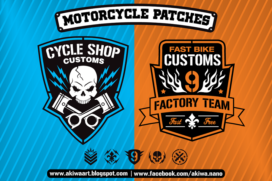 AKIWA ART: Free Vector : Motorcycle Patches Vector