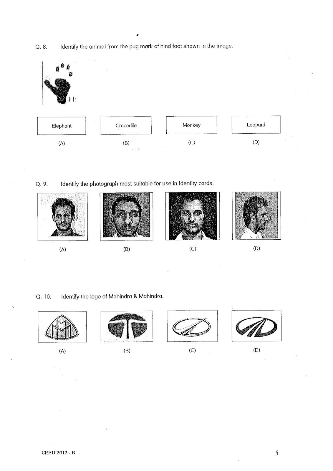 CEED 2012 Question Paper