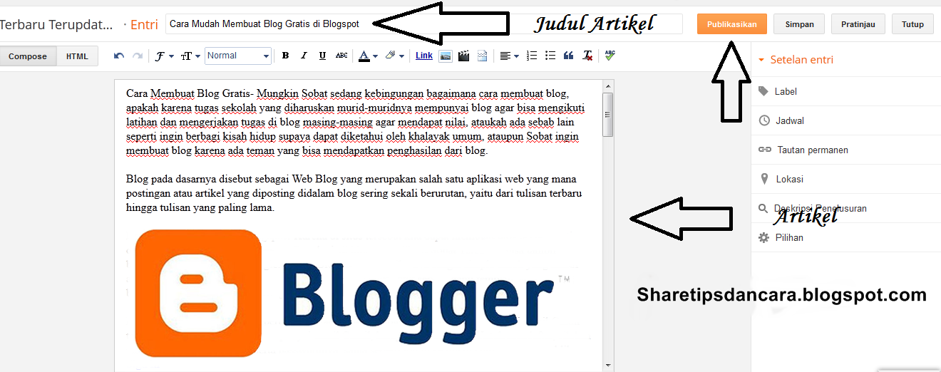 Cara Buat Blog Di Blogger Lengkap Dengan Gambar - Android Tutorial
