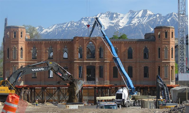 New Temple in Provo: Concrete Pump at the Site Today