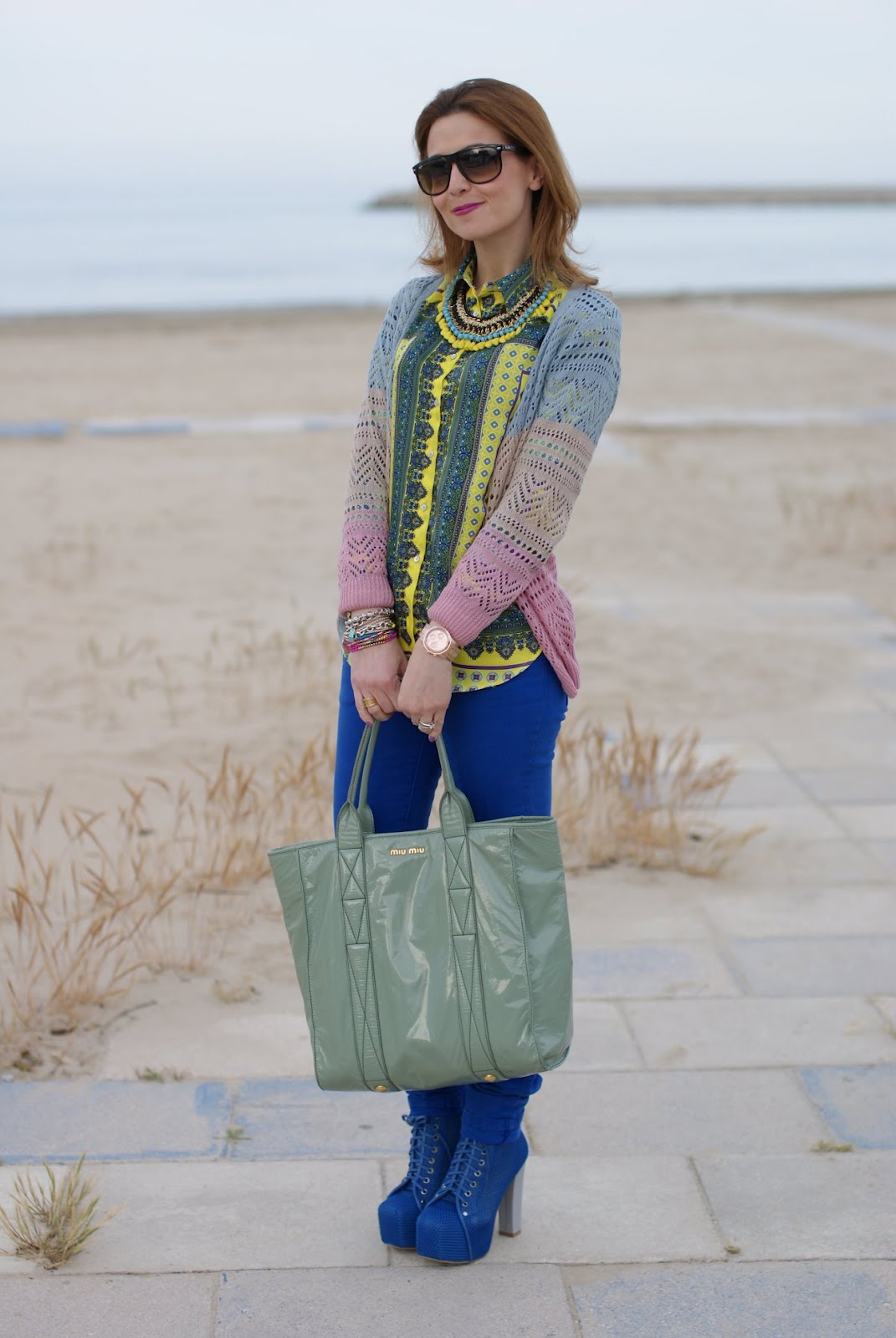 Scarf print shirt and Sheinside sweater | Fashion and Cookies - fashion ...