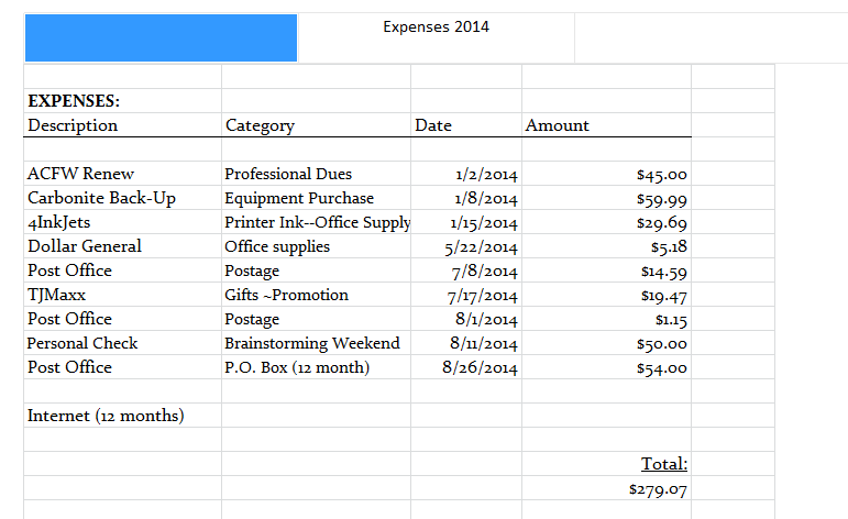 Jill Kemerer: Writing as a Business: Tracking Expenses