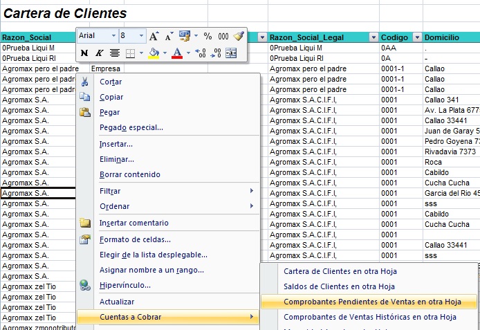 applysys Excel: Cubo y Reporte de Cuentas a Cobrar - Ventas Pendientes