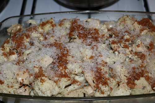 Pansy 's recipes - Retetele Panselutei: Piept de pui cu conopida la cuptor