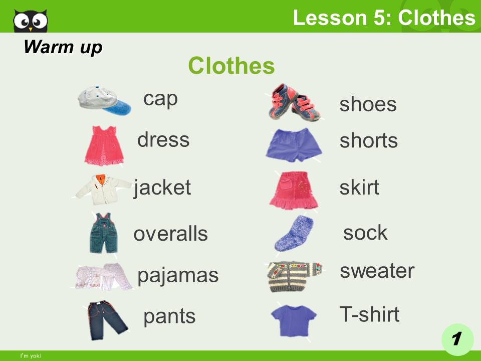 YOKITALK: Unit 5_Lesson 5 Clothes