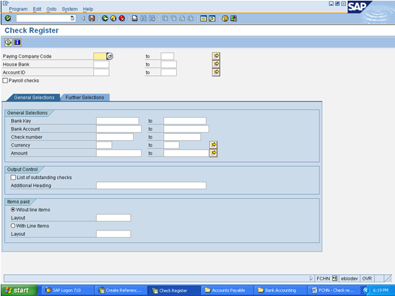 Free SAP Training Manuals: T Code- FCHN : SAP FI USER MANUAL Display Check Register