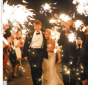 All Buttoned-Up: Sparkler Send Off