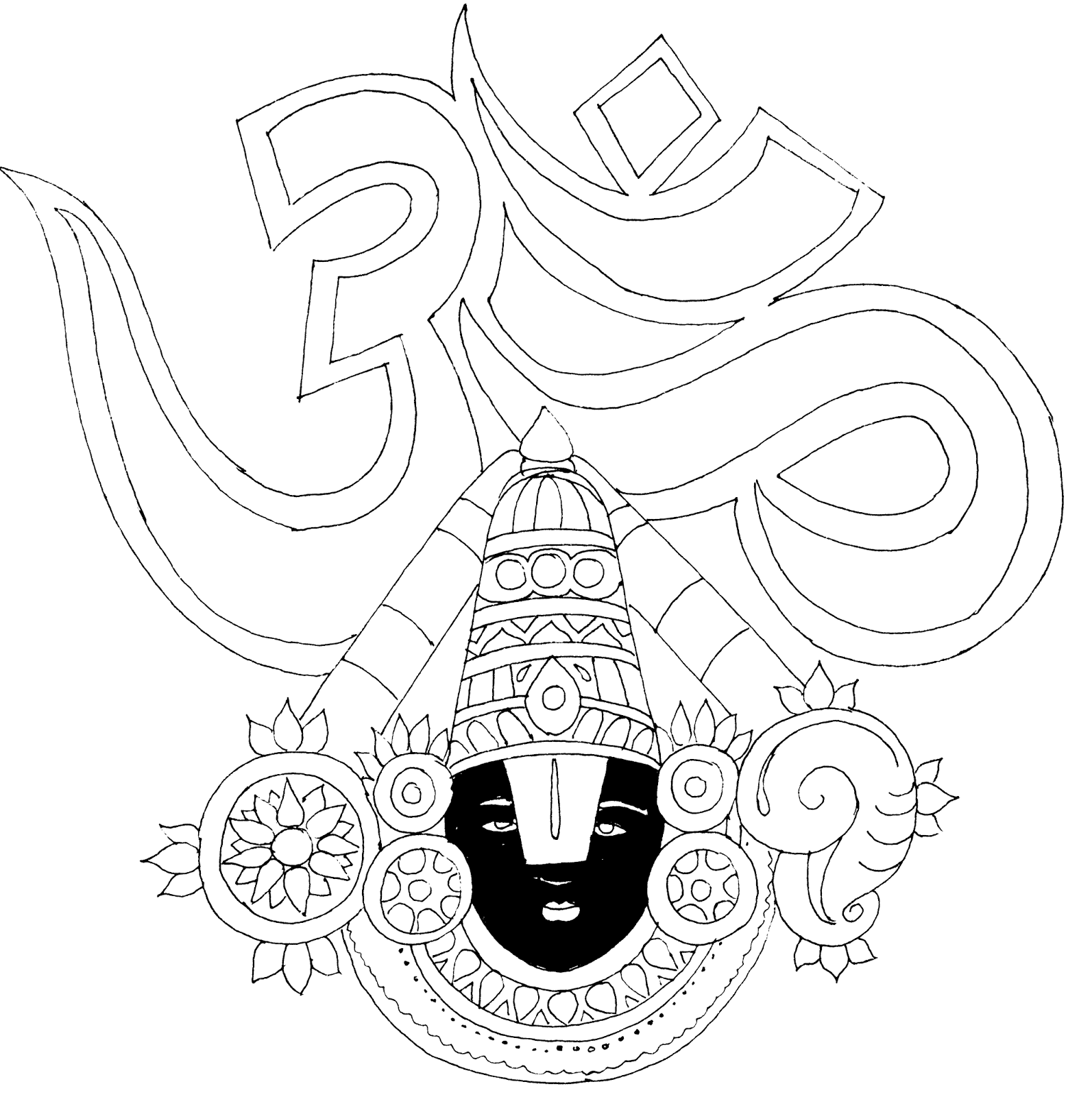 Tamil Cliparts: Venkatachalapathi Line Drawings for invitations