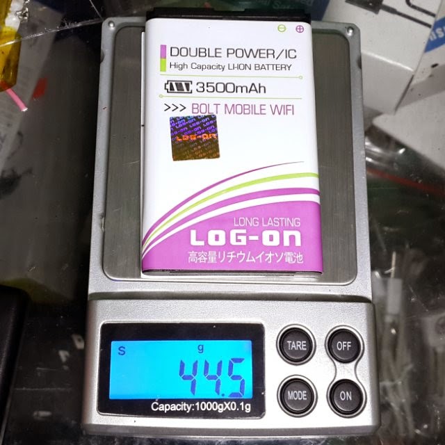 Spesialis Baterai Handphone: Tes Baterai Modem Bolt (ZTE MF90) merek Log-On