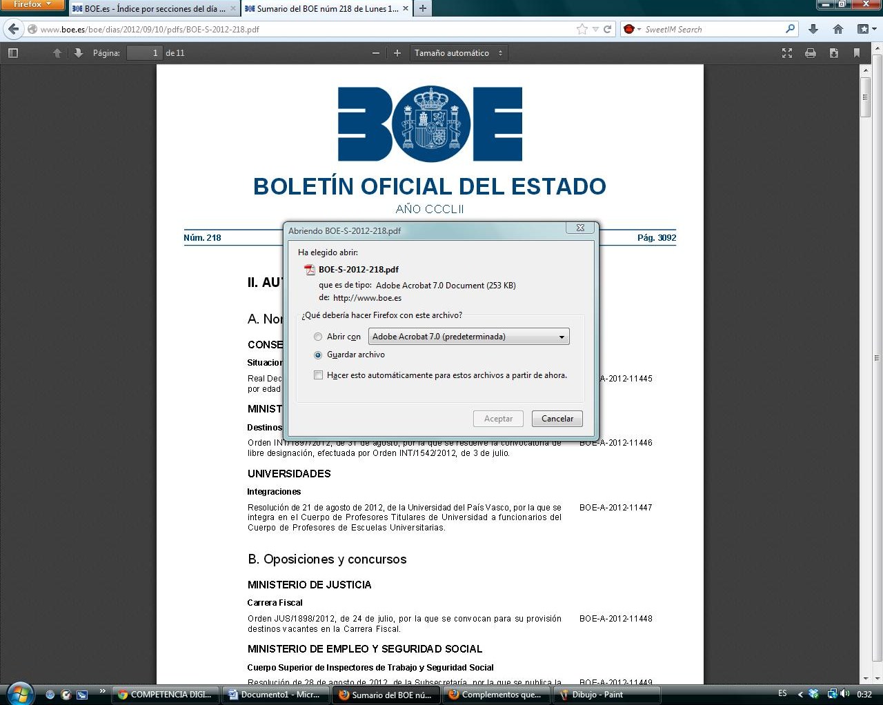 El Blog de Alfredo Ronquillo: Descarga del BOE