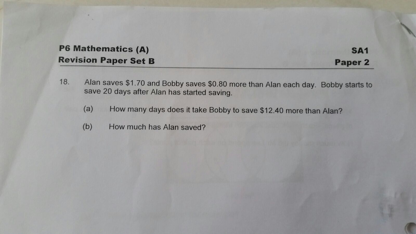 Chang's Math blog: P6 speed, circles, fractions, decimal, money (fr Elson)
