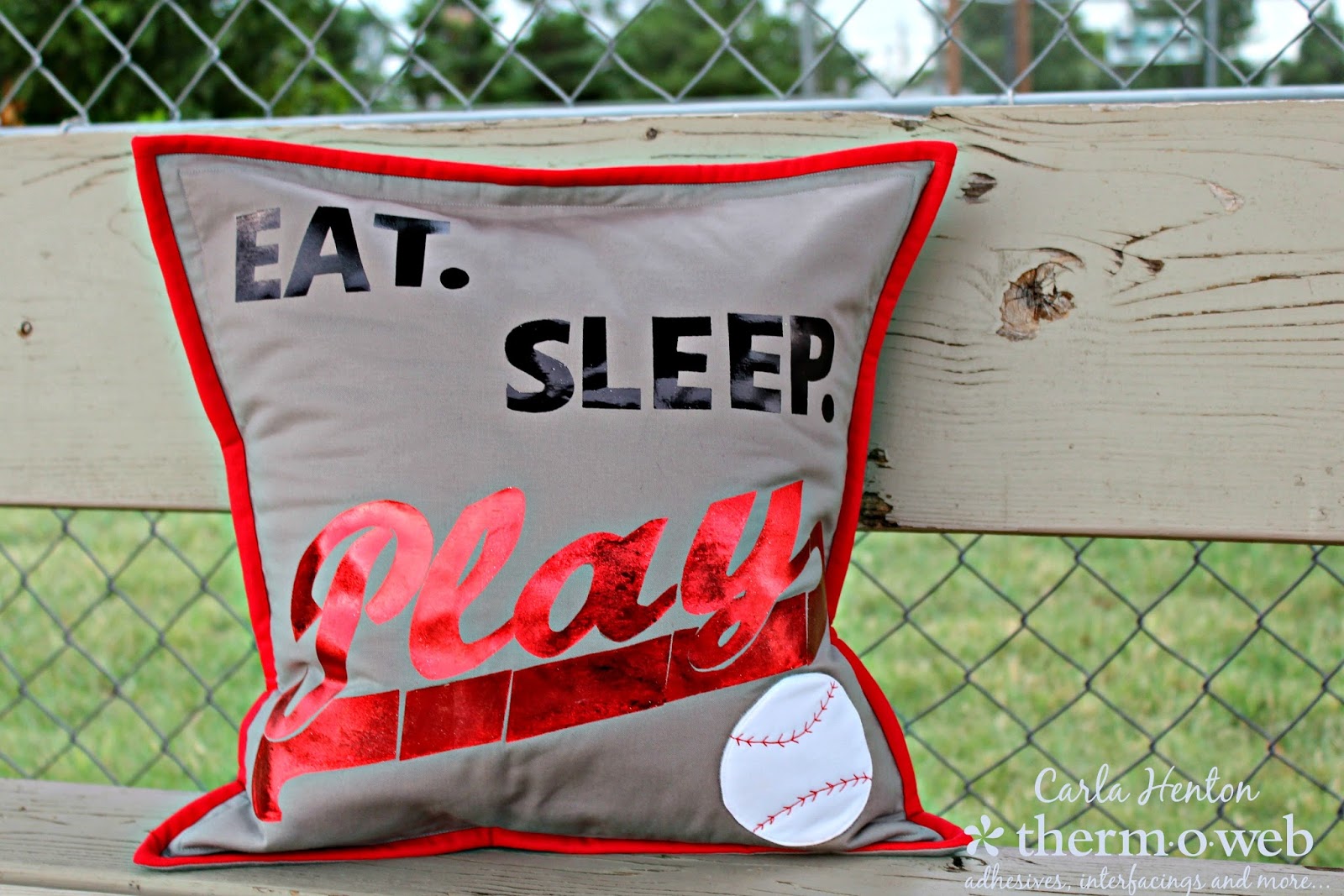 Creatin' in the Sticks: Eat, Sleep, Play - A Baseball Pillow Cover