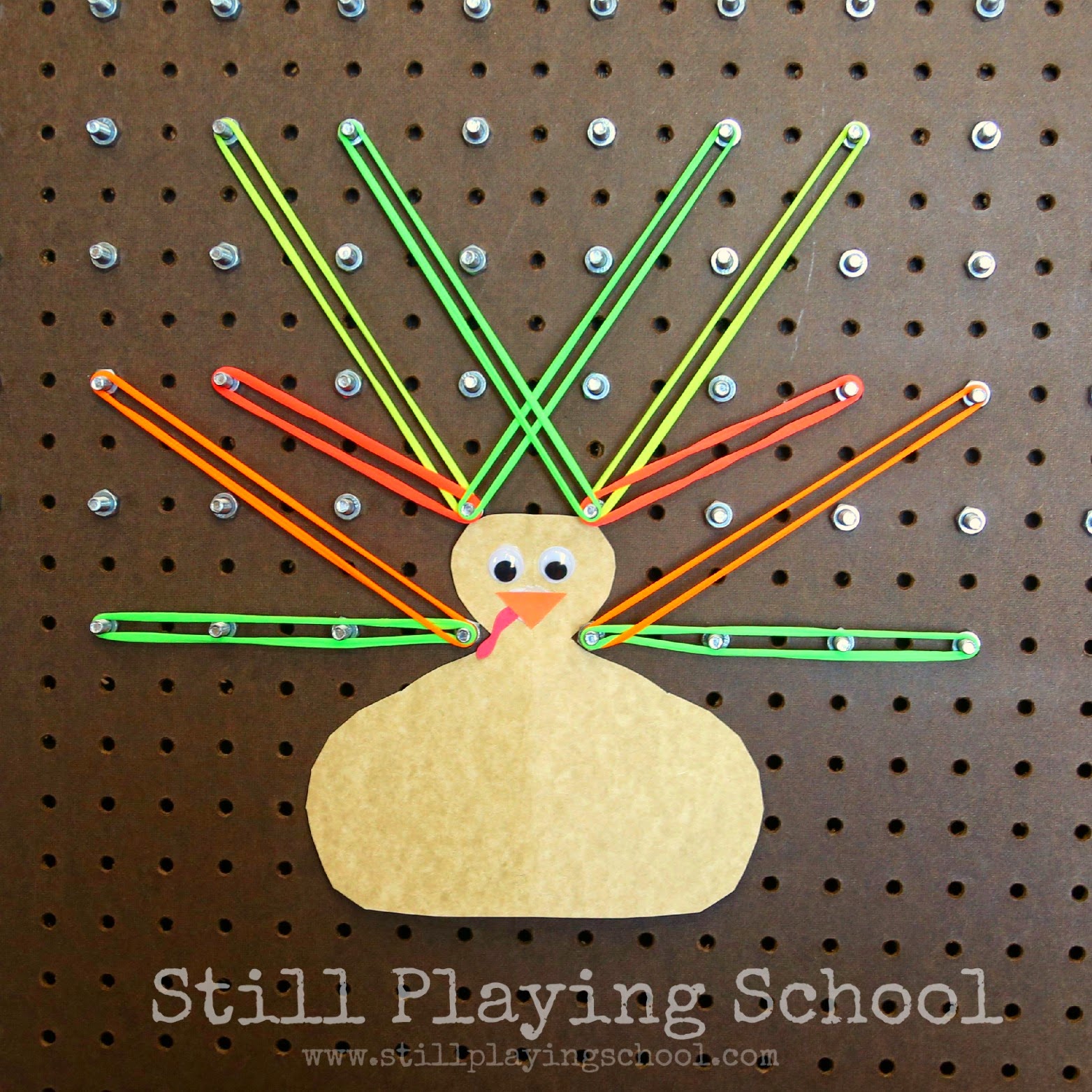 Thanksgiving Turkey Geoboard | Still Playing School