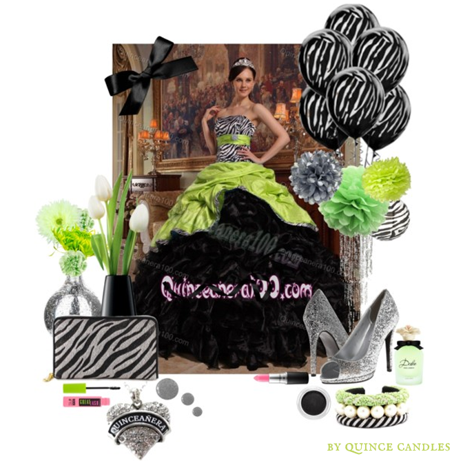 Lime Green and Zebra Quinceanera Sweet Fifteen Theme | Quince Candles