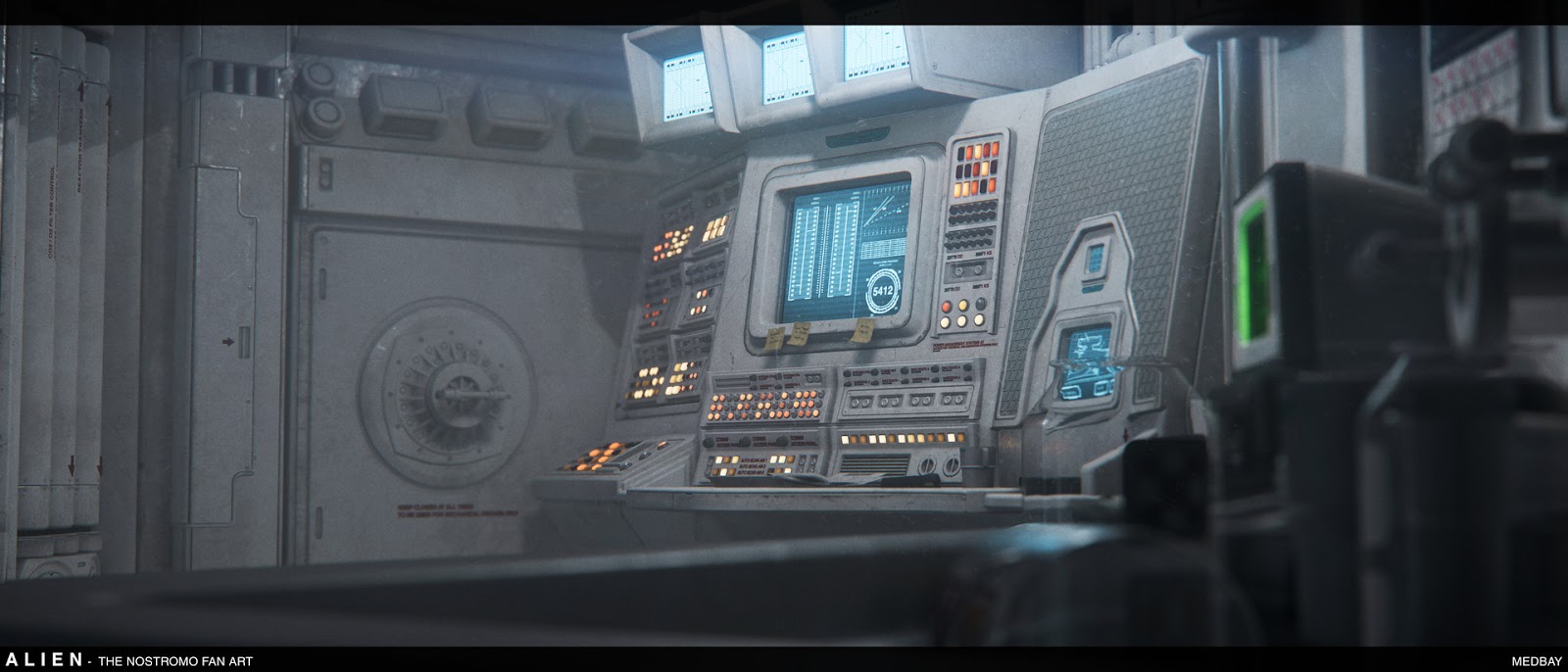 The Dork Review: Rob's Room: Alien's Nostromo Spaceship Interior by Ian ...