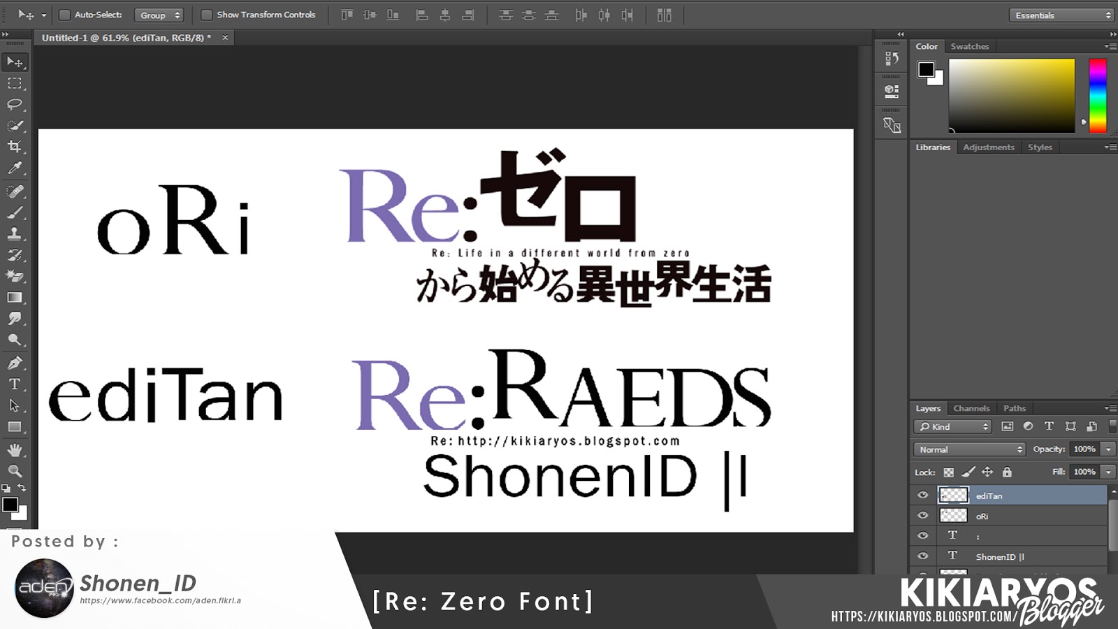 √ Font Anime [Re: Zero Kara Hajimeru Isekai Seikatsu] - Kikiaryos Blogger