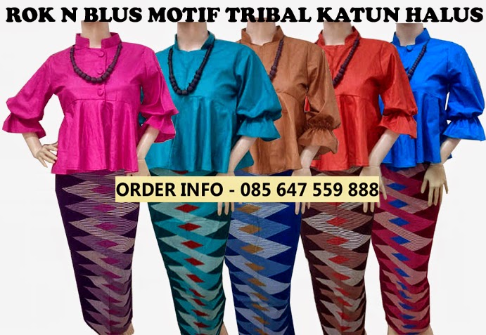 Batik Fahrezi: ROK DAN BLUS KATUN MOTIF RANG RANG / TRIBAL