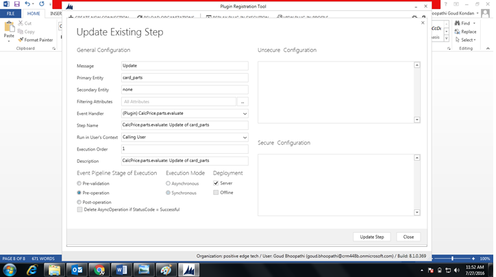 Bhoopathi Goud K: Update Parent Entity Records - using Plugins in MS CRM
