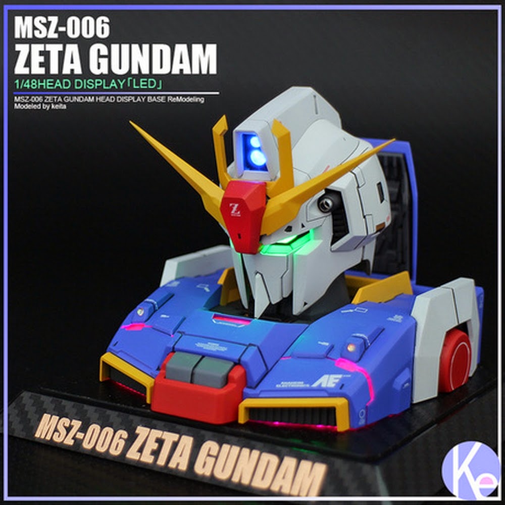 Custom Build: 1/48 Zeta Gundam Head Display Base with LED