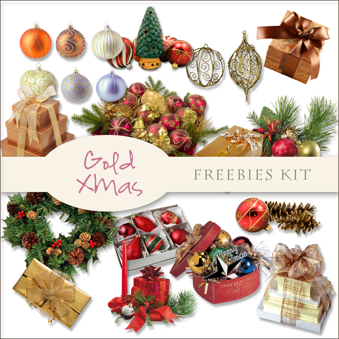 Scrap. DOT: Freebies Gold Xmas Kit
