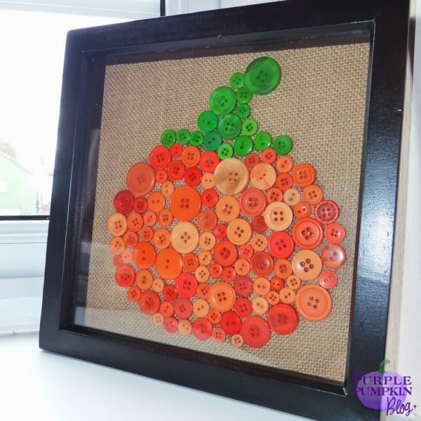 Button Pumpkin Shadow Box