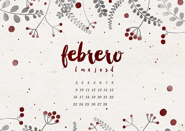 milowcostblog: calendario febrero: imprimible y fondo