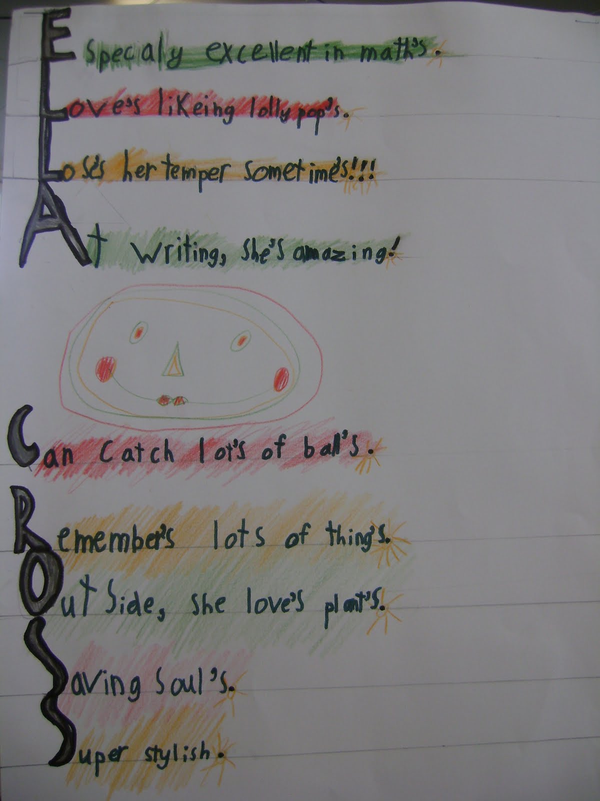 Room 6 @ Leamington School: Ella's Acrostic Poem